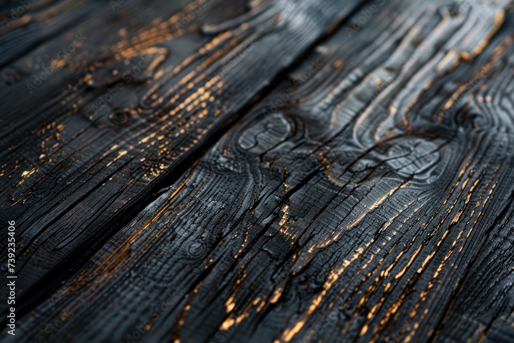 Employing the Japanese Shou Sugi Ban technique, this charred wood ...