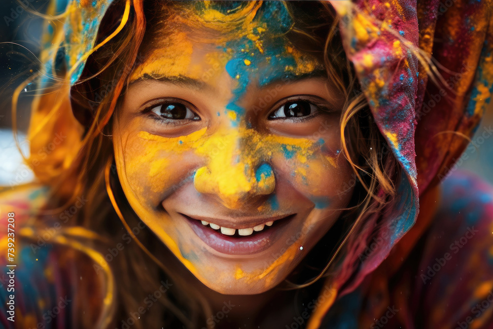Holi color festival. People celebrating the Holi festival of colors and ...