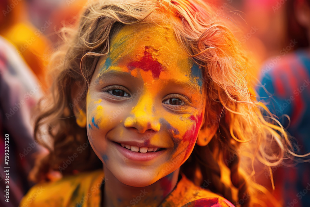 Holi color festival. People celebrating the Holi festival of colors and ...