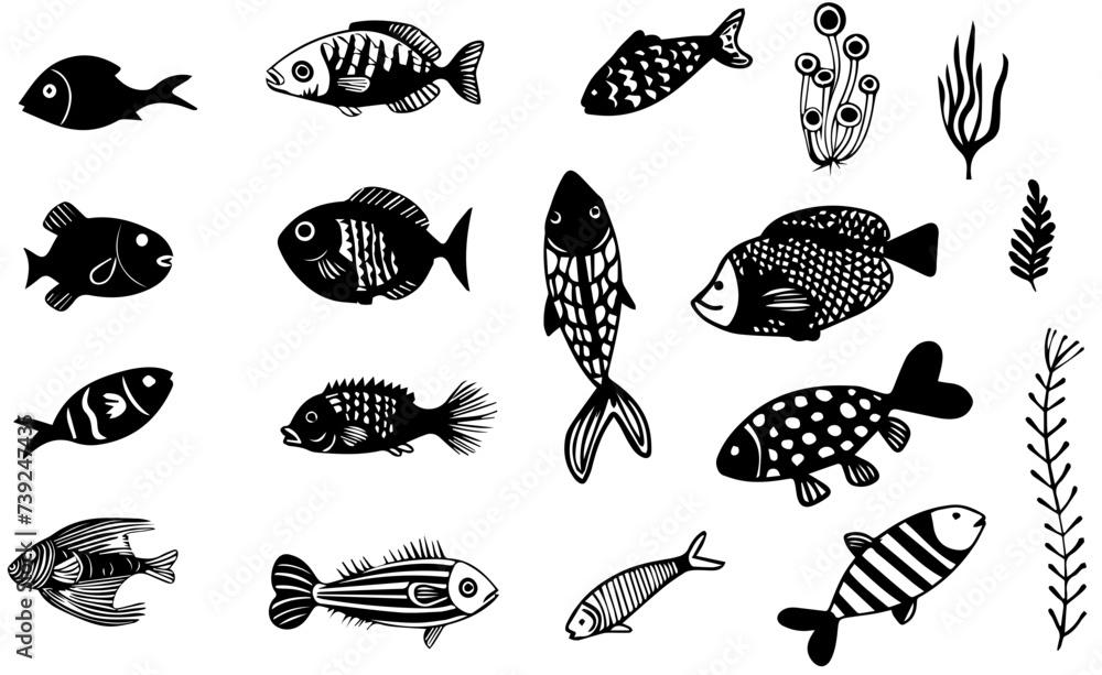 fish hand drawing transparent background PNG clipart vector Stock ...