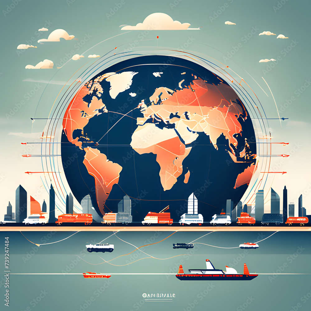 Ships crossing oceans planes carrying cargo trucks traversing highways Stock Photo | Adobe Stock