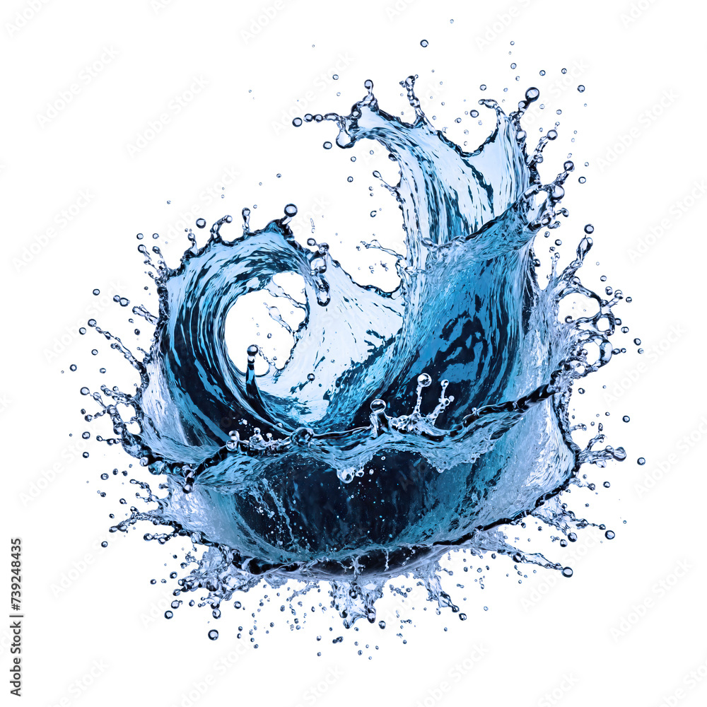 Rounded swirl Water splash, isolated background. Transparent PNG Stock ...
