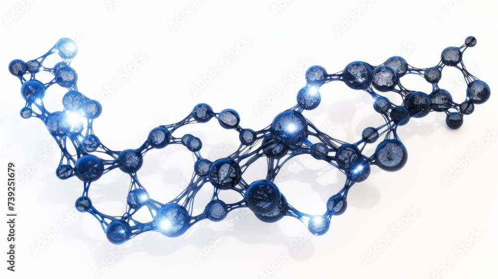 3D model of Collagen molecule on an isolated white background ...