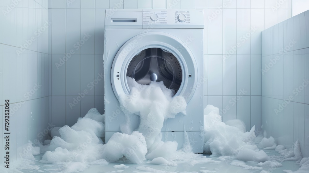 Advertising - product photo of open washing machine with color linen ...