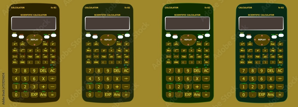 Four scientific calculator in one frame A scientific calculator is a ...