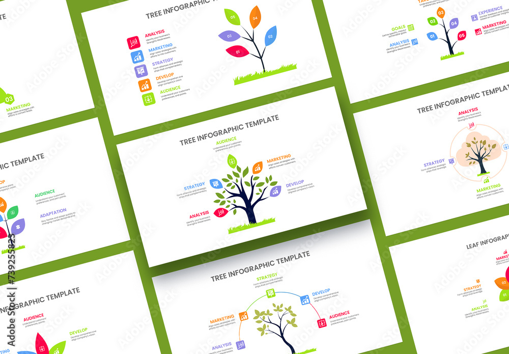 Tree Infographic Template Layout Stock Template | Adobe Stock