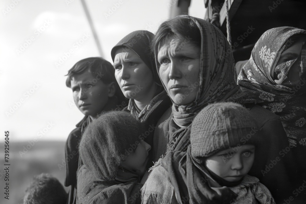 Historical photographs portraying the forced migration and displacement ...