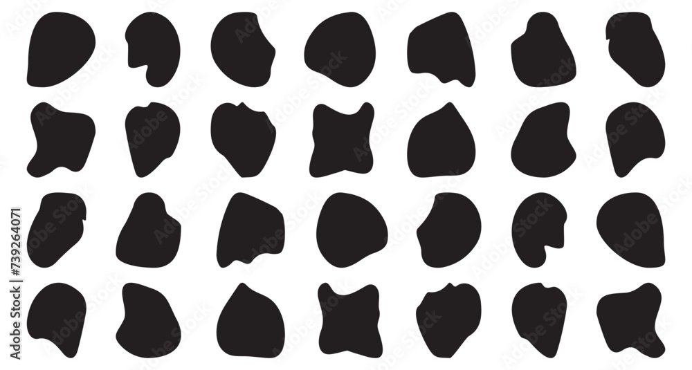 Blob shape organic, red blob vector illustration set. Collection from ...