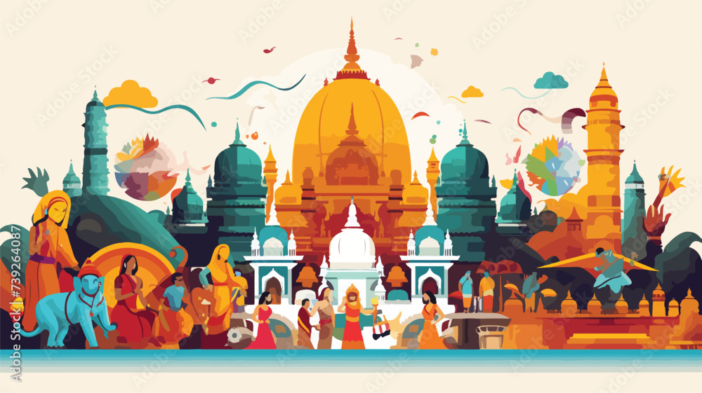 Incredible India background depicting Indian. Stock Vector | Adobe Stock