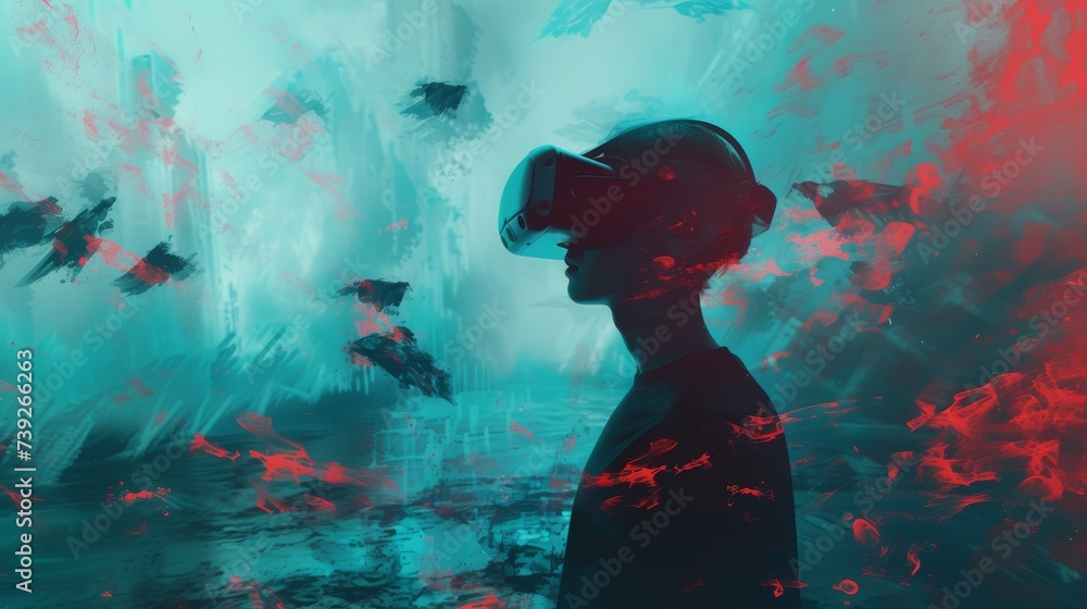 Create an innovative 2D conceptual artwork depicting the afterlife in a ...