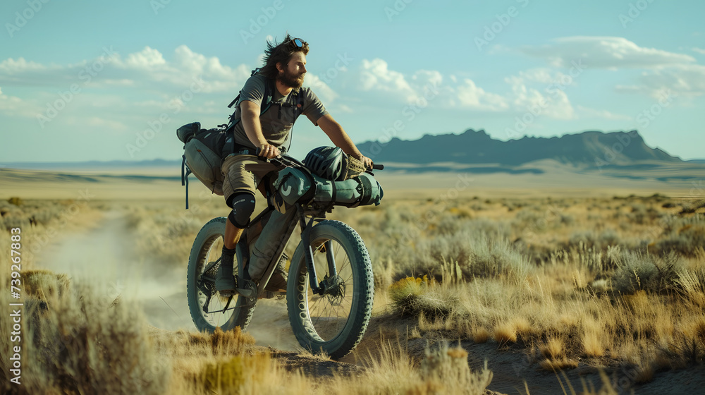 An adventurer setting off on a solo bikepacking trip through diverse ...
