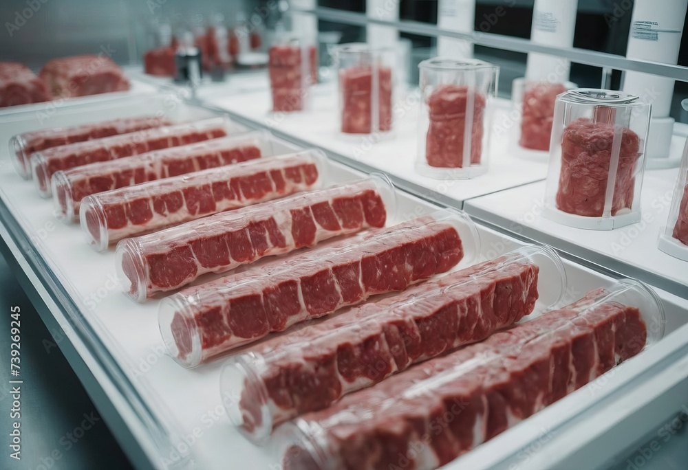 Ilustrace „Meat sample plastic cell culture dish in modern laboratory ...