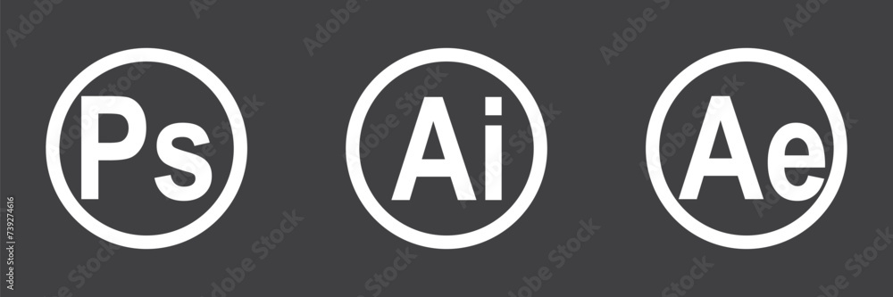 Adobe Creative Cloud icon set : Illustrator, Photoshop, Premiere Pro ...