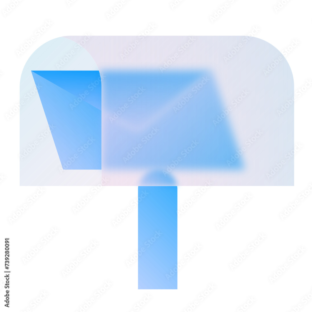 Mailbox Message Glassmorphism UI Icon Sign and Symbol Design ...