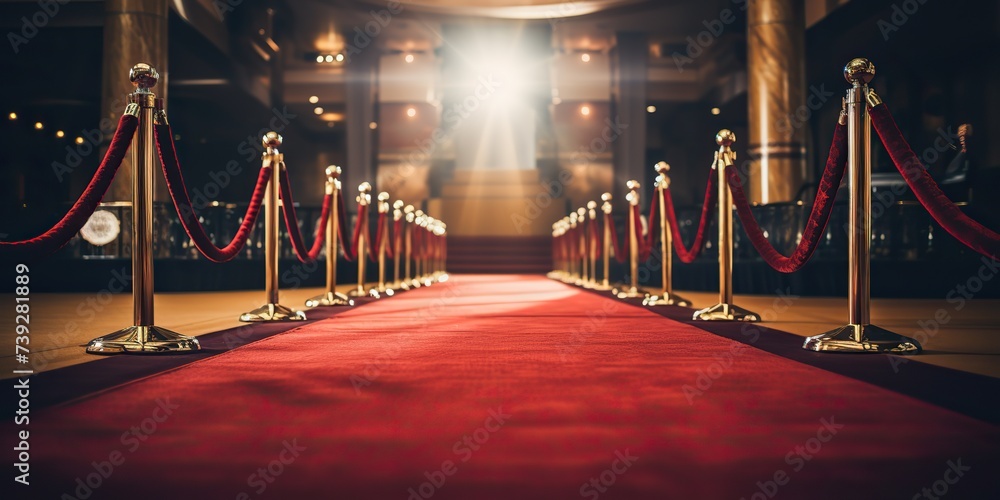 Red carpet way path decoration background. Can be used like fame ...