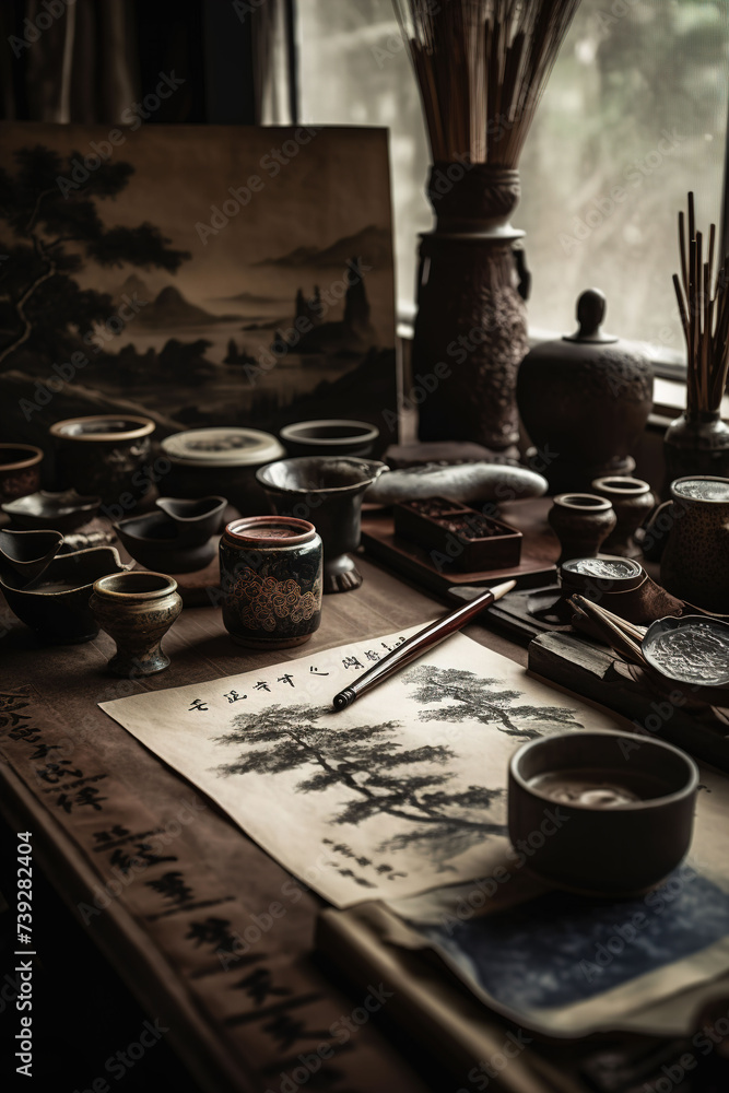 Calligraphy. Generative AI. Calligraphy studio. Calligraphy workshop ...