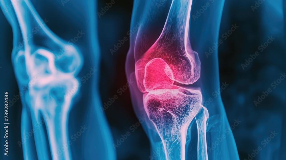 Osteoarthritis (OA) knee . film x-ray AP ( anterior - posterior ) and ...