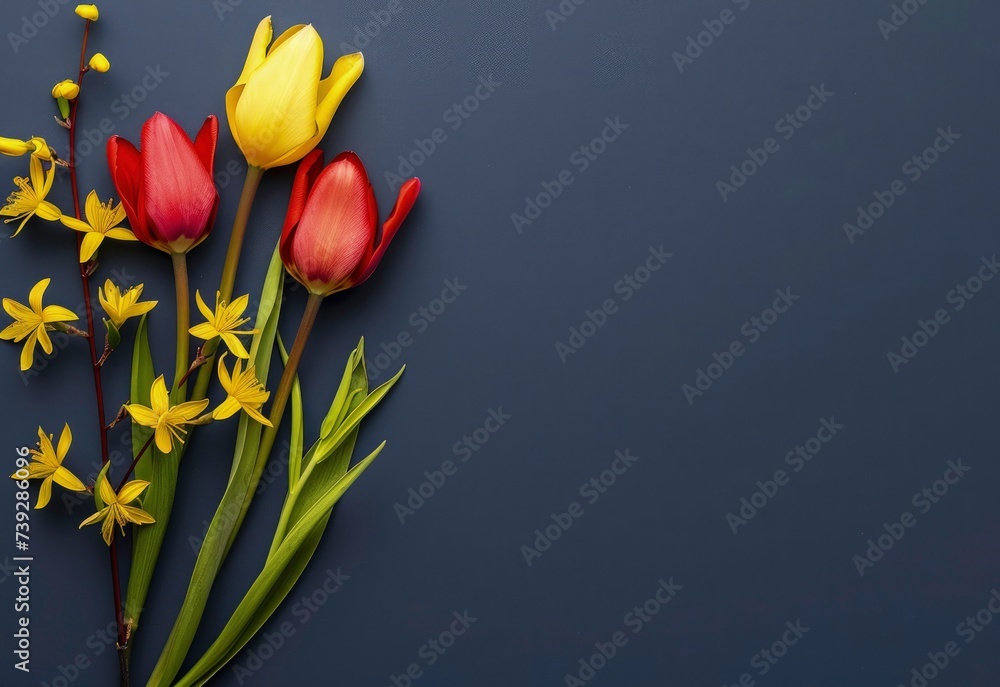 spring floral banner background. spring season banner with copy space ...