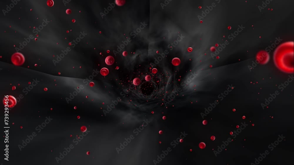 Red Blood Cell Floating In The Vein Microscopic View, Red Blood Cell ...