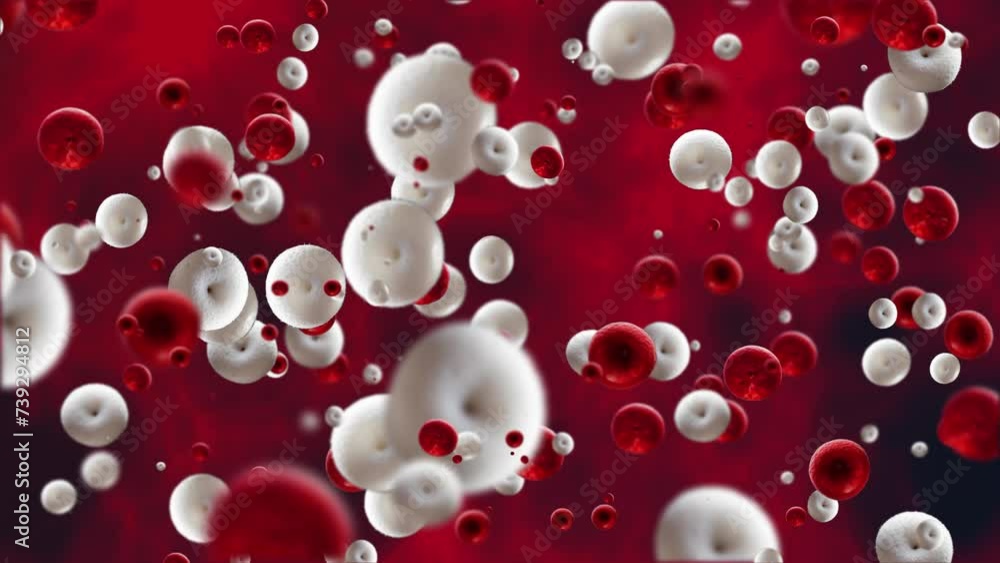 White And Red Blood Cell In The Vein Microscopic View, Red Blood Cell ...