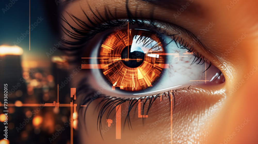 Biometric eye scanner, iris identity scanning for security ...