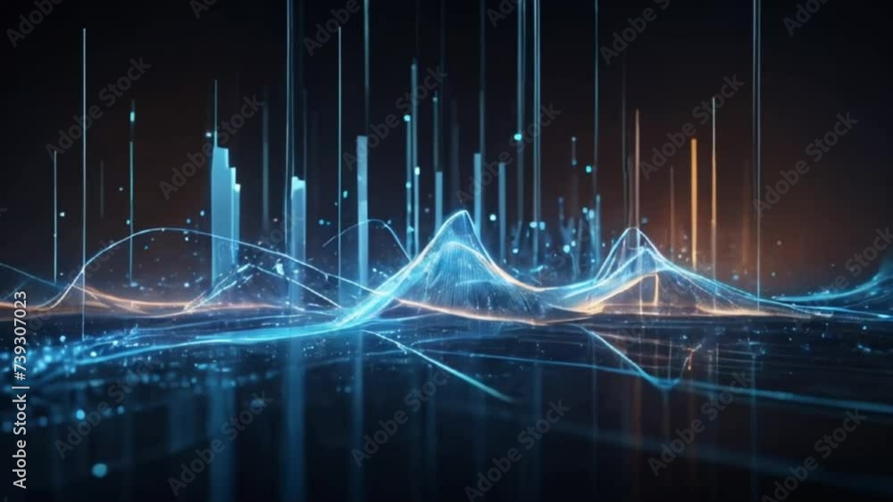 Vidéo Stock Technology connection digital big data concept. Abstract of digital data flow on ...