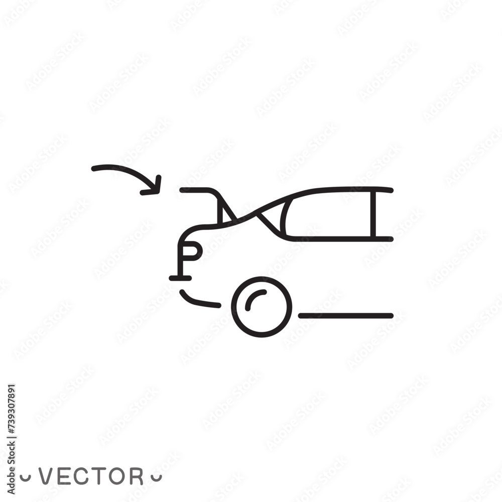 car with open trunk icon, self export, boot pickup, receive package ...