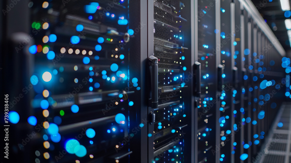 server racks with security interface, data protection and network ...