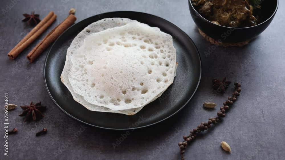 Women cooking making Appam Kerala breakfast food best served with Curry ...