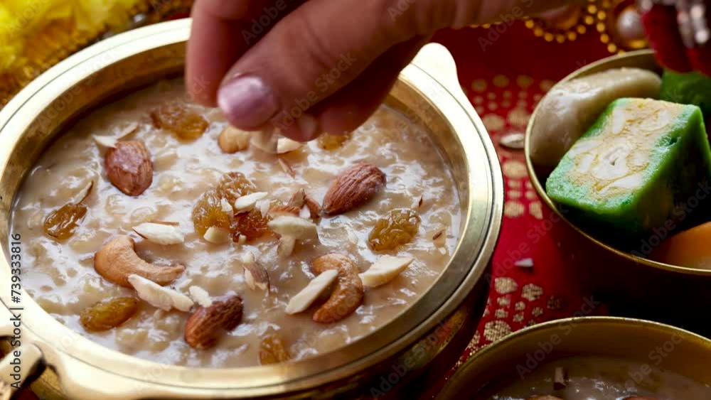 Rice Kheer Indian Sweet Payesh. Kerala Onam Payasam Palada Phirni ...