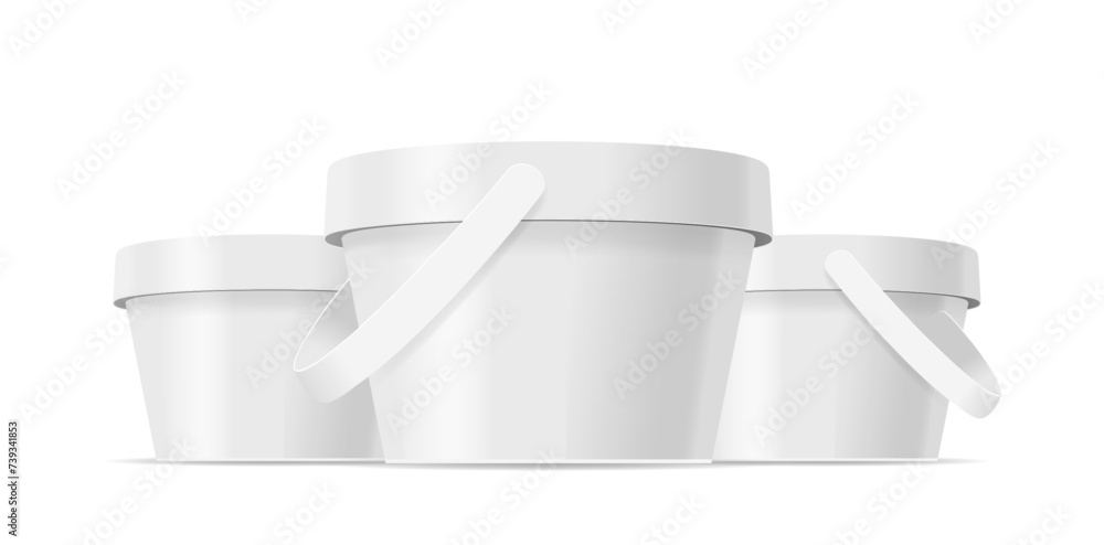 Ice Cream Buckets Front View Mockup, Feature High-resolution Template ...