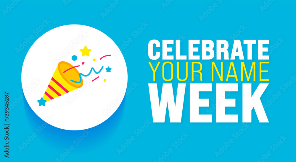 March is Celebrate Your Name Week background template. Holiday concept ...
