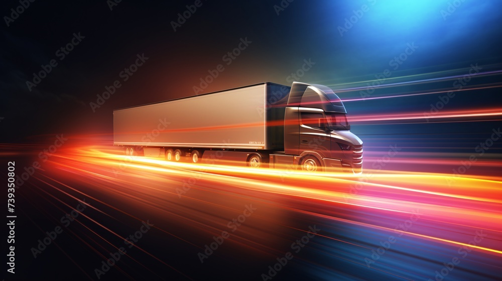 The truck was moving very fast like a line of light crossing the sky ...