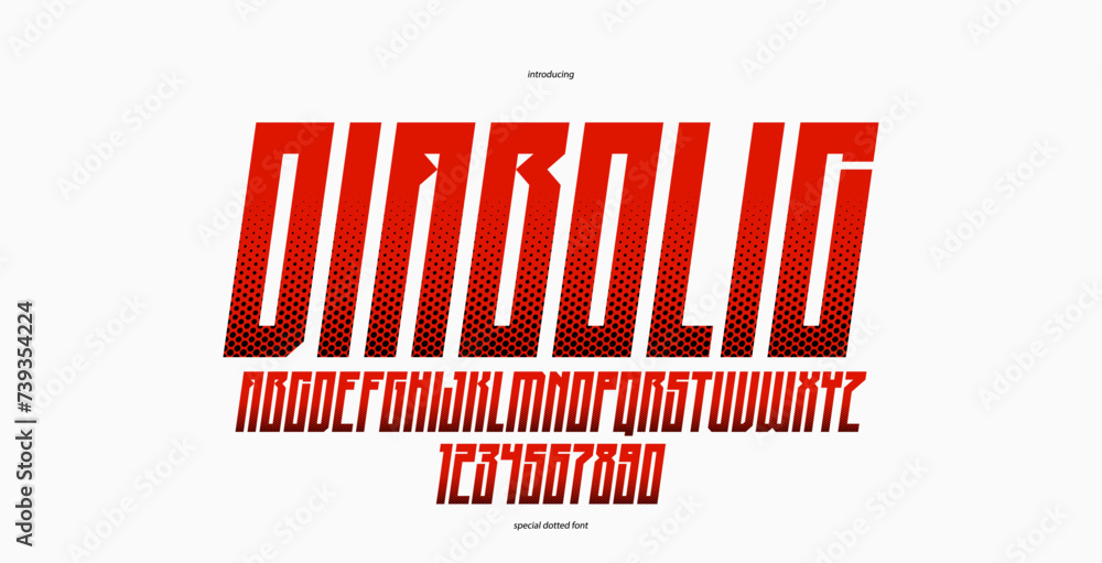 Poster Halftone dotted futuristic cyberpunk font for logos and posters ...