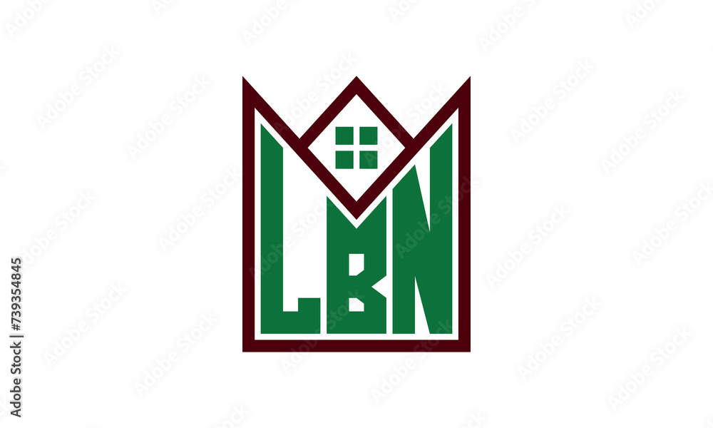 LBN initial letter real estate builders logo design vector ...