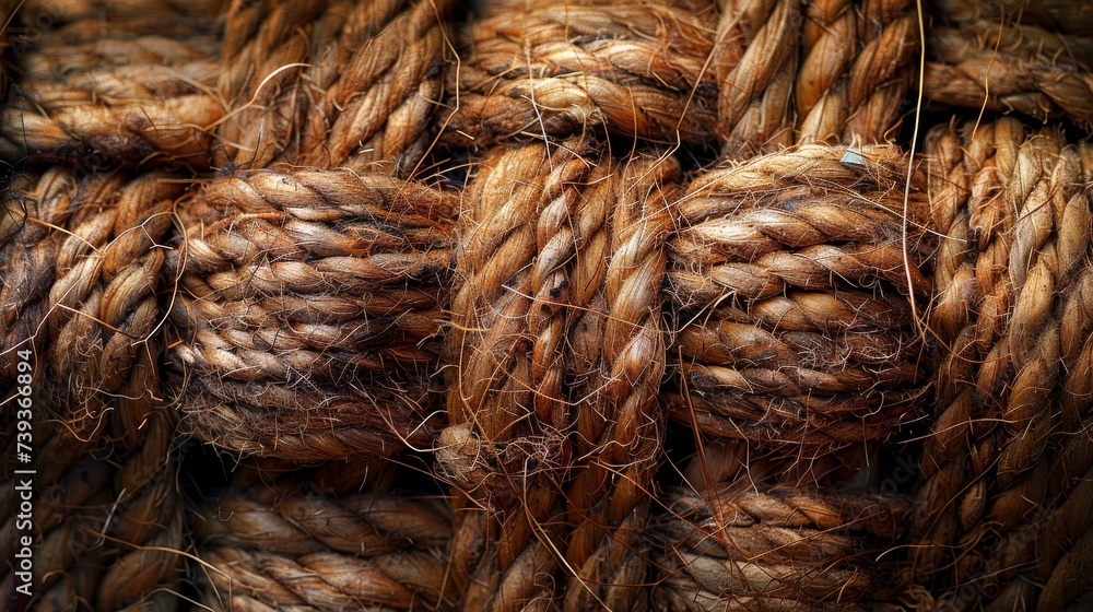 Coconut coir fibers magnified creating a rugged textured landscape ...