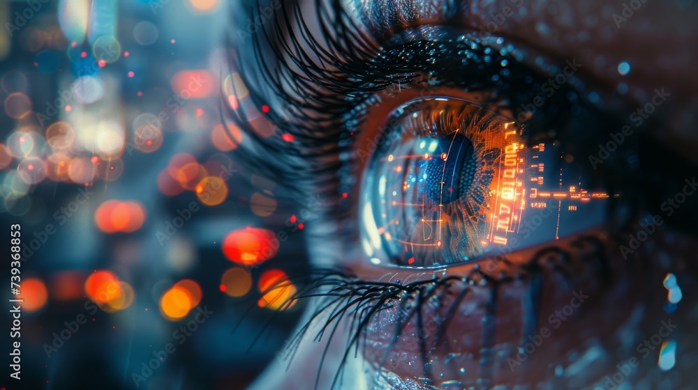 An eye enhanced by a retinal implant projecting augmented reality ...