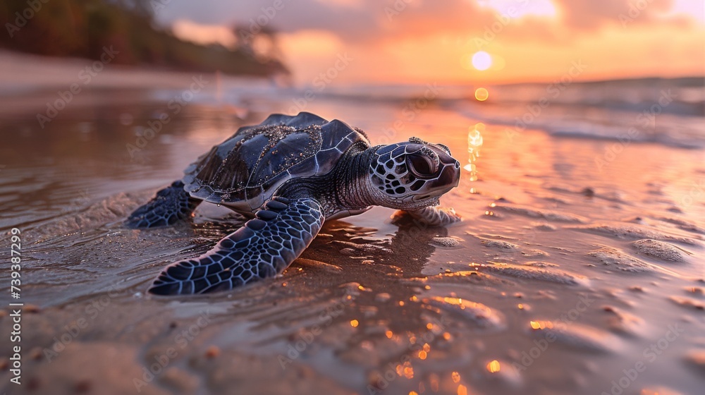 Sea turtle journey from hatchling to ocean a path fraught with ...