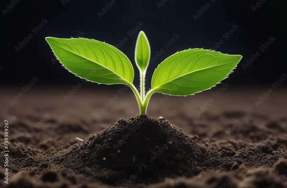 Flower plant seedling showing green growth while expanding its root ...