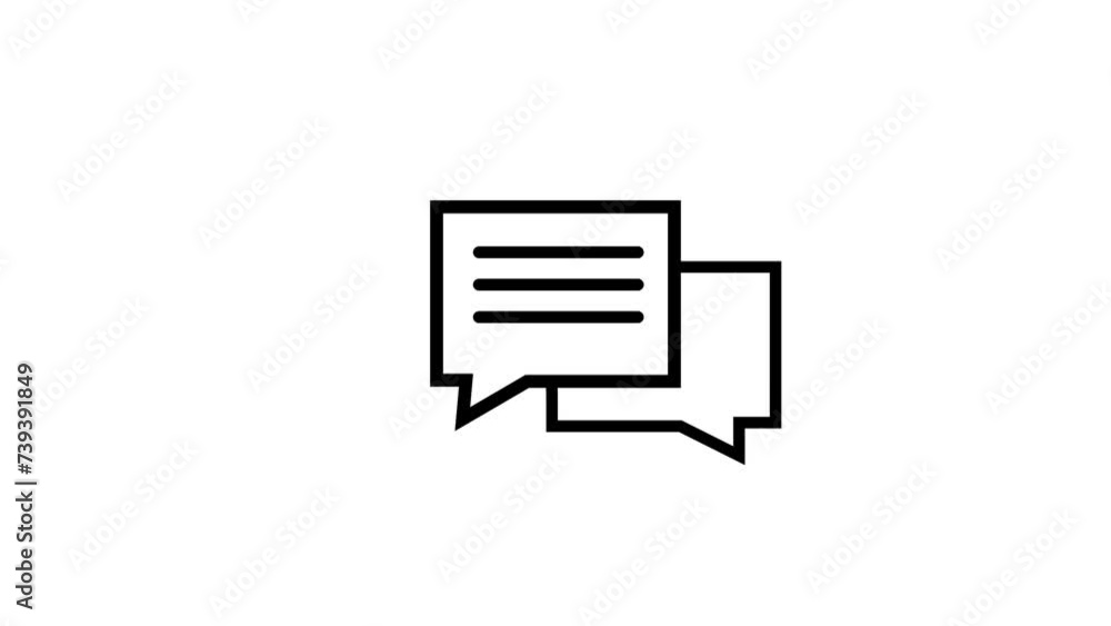 Message icon animation. Animated comment icon on transparent background ...