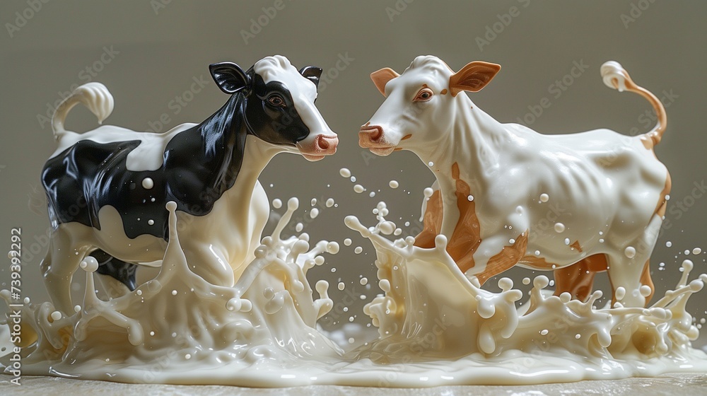 Cow's milk, milk that dissolves according to the color of the cow's ...