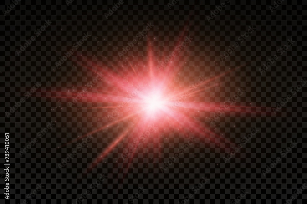 Set of realistic vector red stars png. Set of vector suns png. Red ...