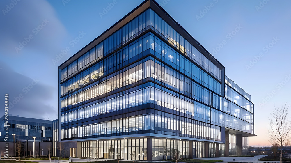 A smart office building equipped with the latest in technology and ...