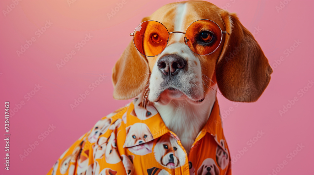 glamorous fashion photo of an anthropomorphic Beagle dog wearing high ...