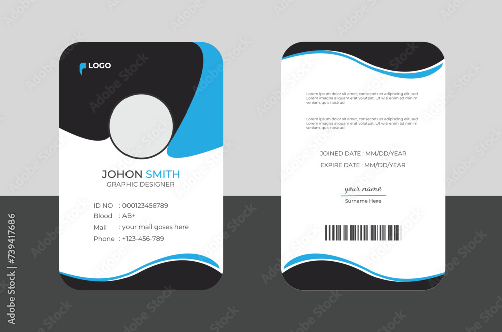 Modern Identity Employee Abstract professional, corporate office Id ...