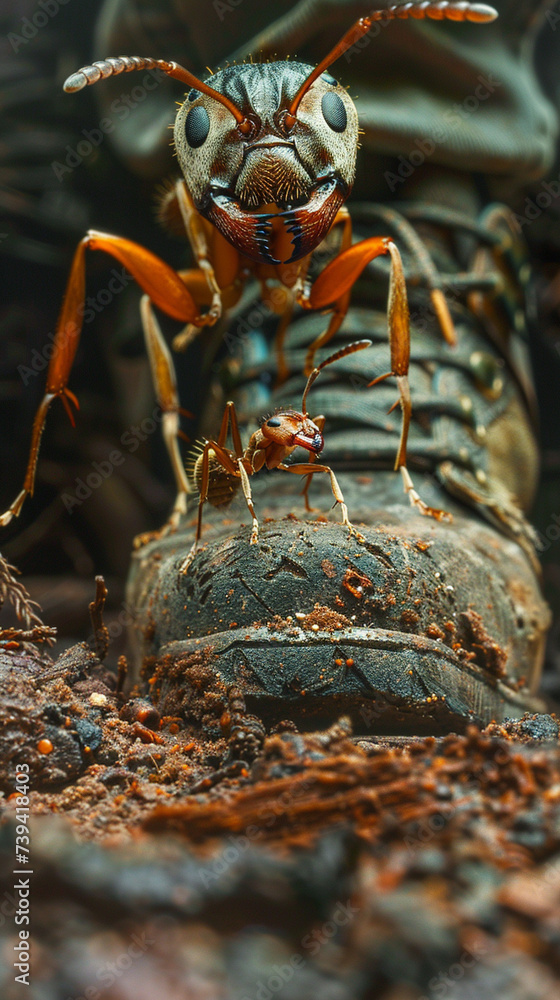Against all odds an ant armed with a weapon claims victory beneath a ...