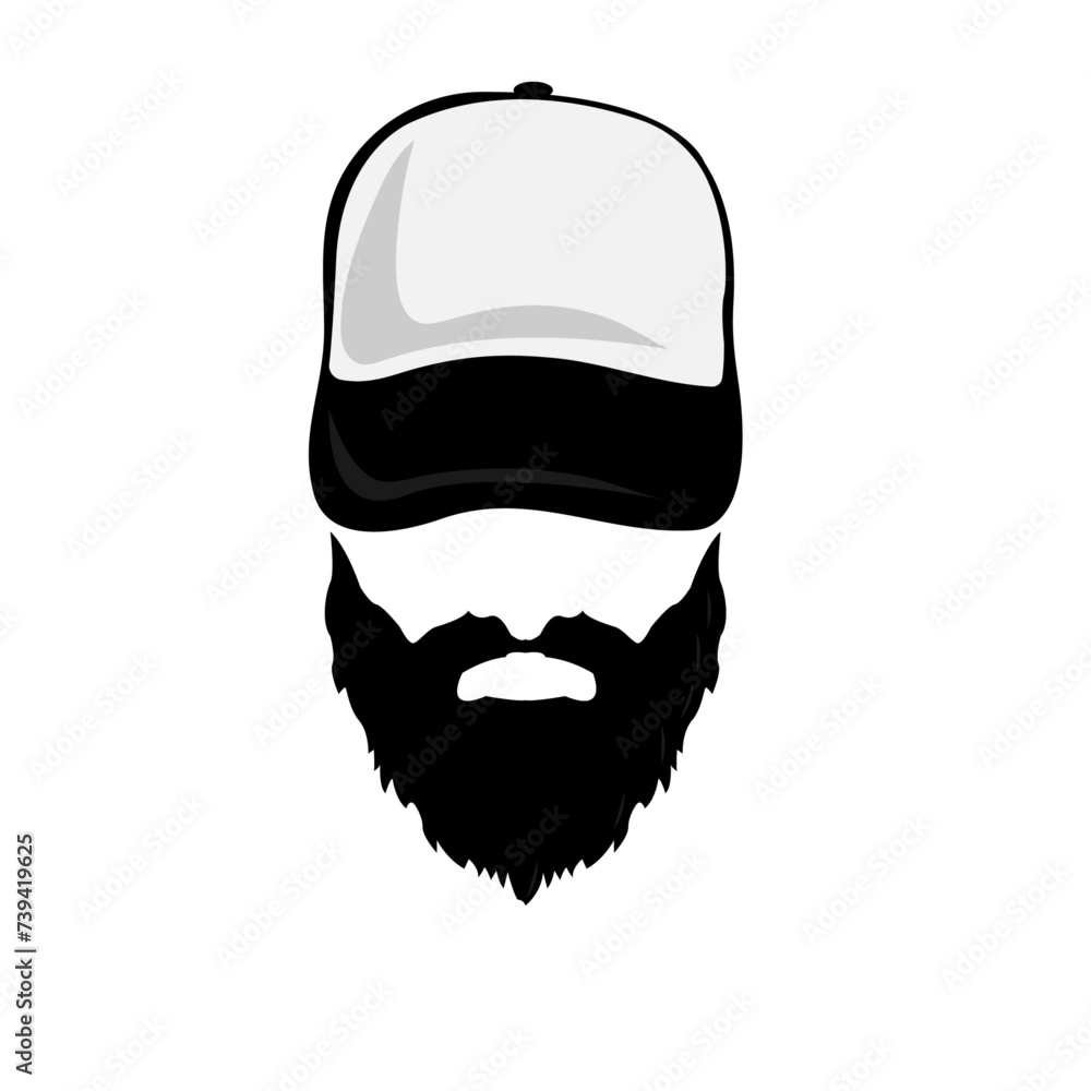 Vetor de silhouette of a person, silhouette of a beard, beard shadow ...