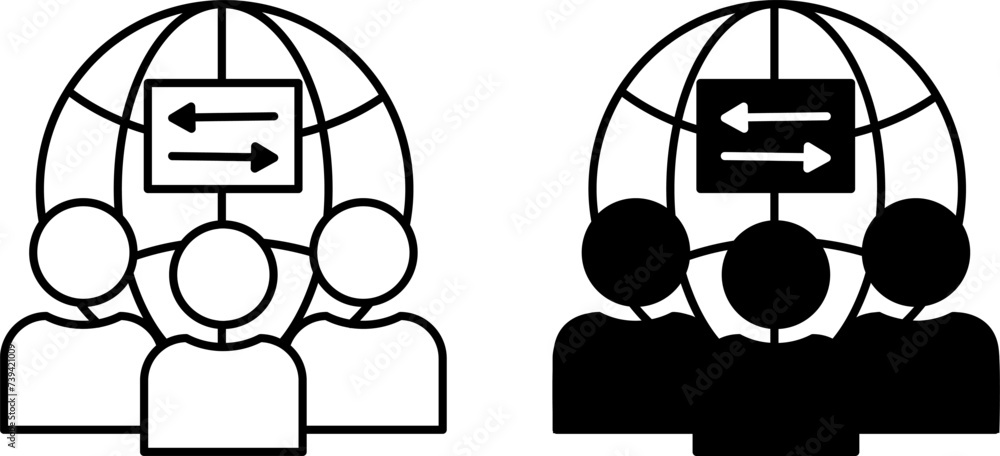 Culture icons. Black and White Vector Icons. Equality in a Culture of ...