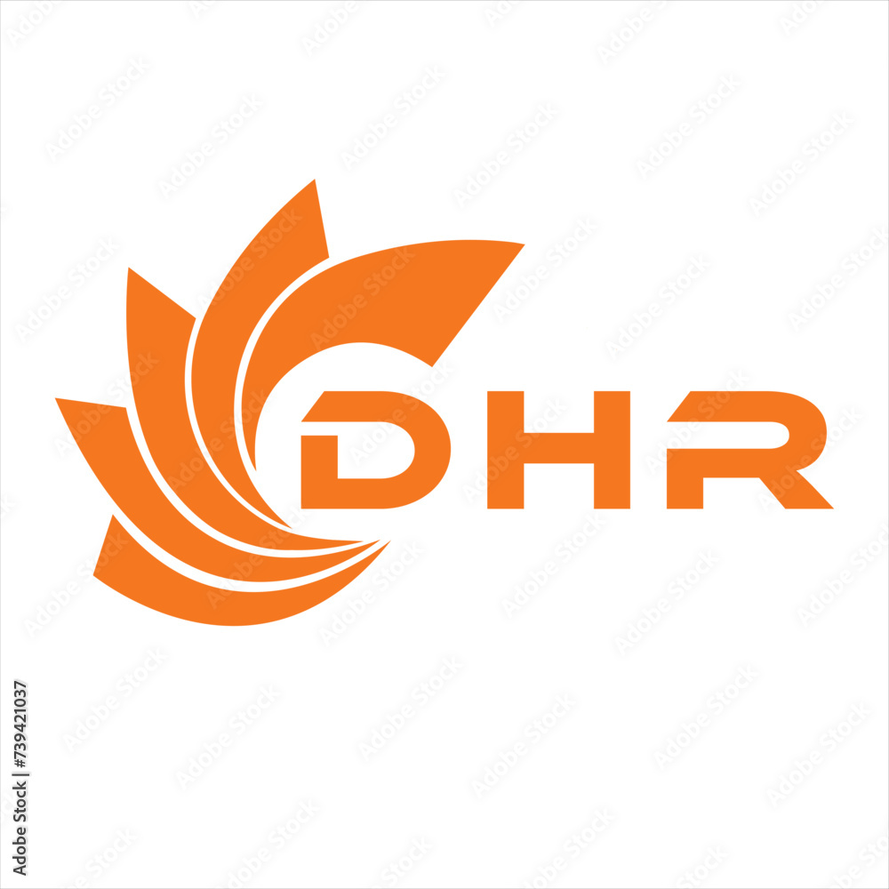 DHR letter design. DHR letter technology logo design on white ...