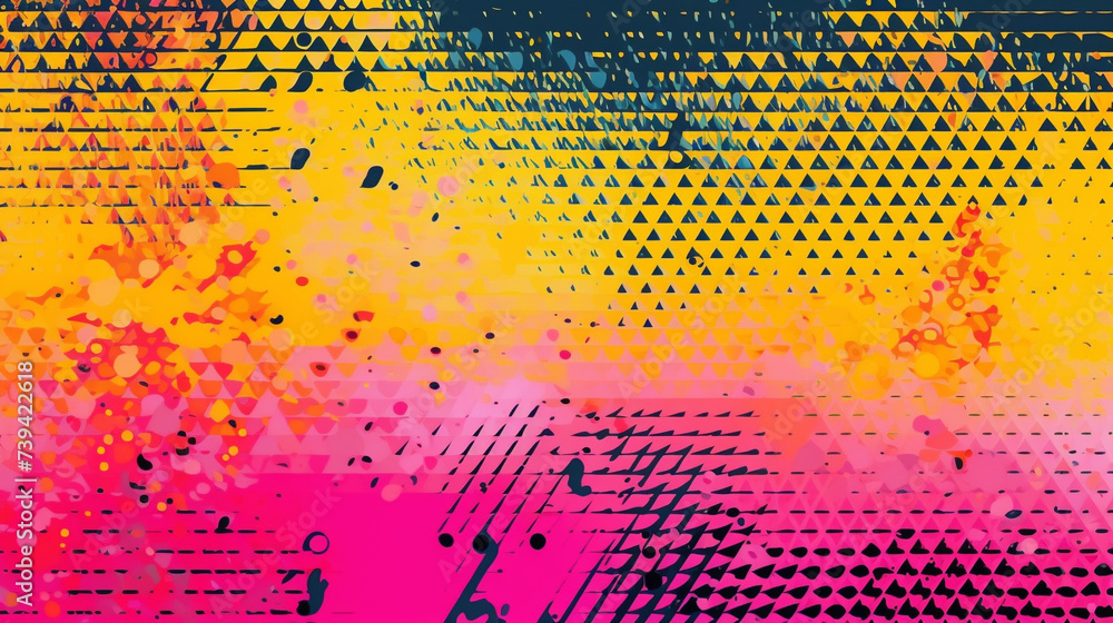 Seamless CMYK color printer ink halftone dots texture overlay. Abstract ...